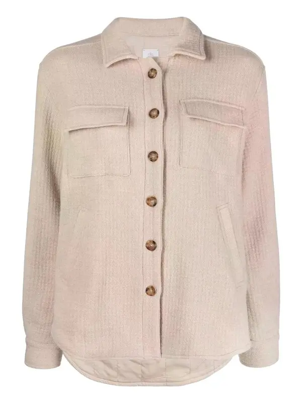Eleventy Wool-blend Textured Long-sleeve Shirt - Neutrals