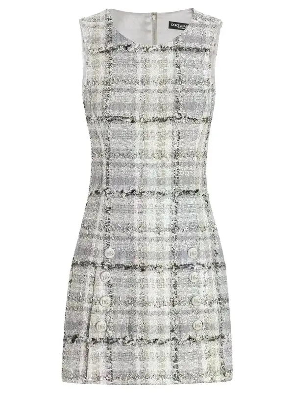 Dolce & Gabbana Tweed Mini Dress - Grey