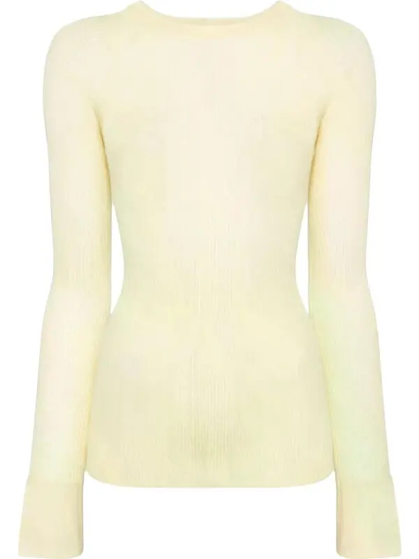 SA SU PHI Crew-neck Ribbed-knit Jumper - Yellow