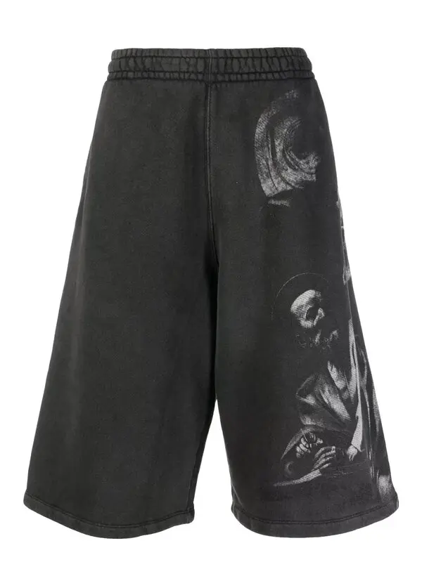 Off-White Saint Matthew-print Track Shorts - Black