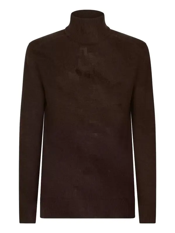 Dolce & Gabbana Roll-neck Cashmere Jumper - Brown