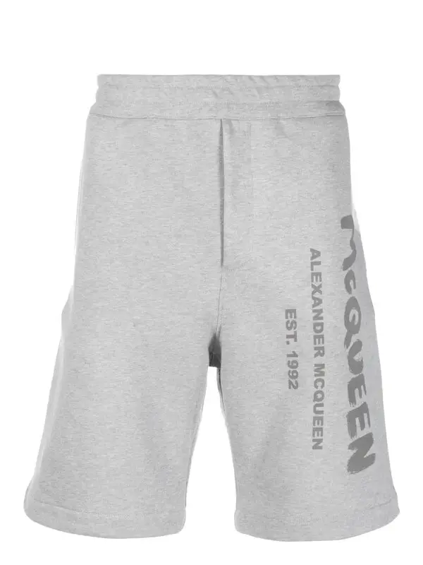 Alexander McQueen Graffiti-print Track Shorts - Grey