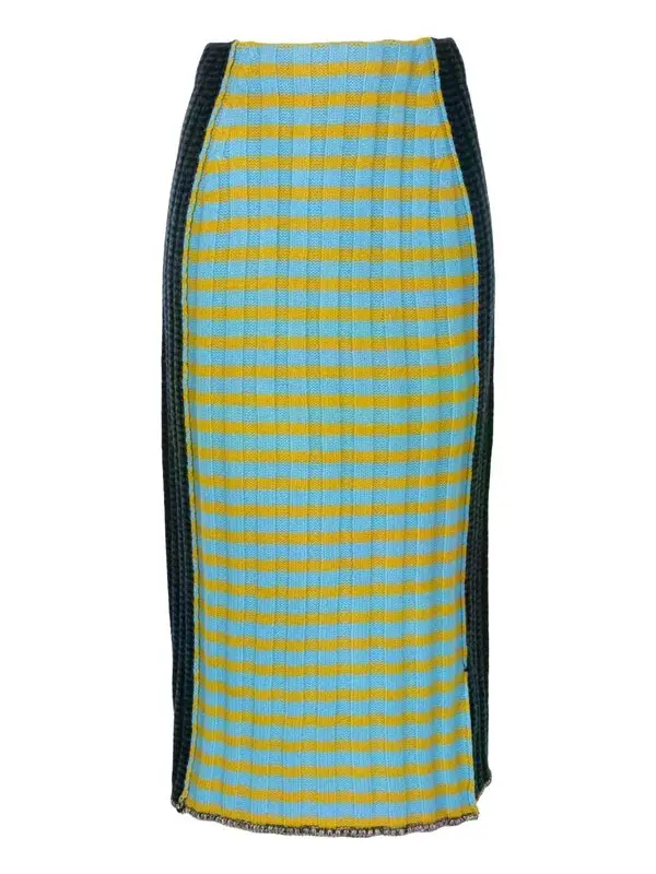 YANYAN Check-print Knitted Skirt - Multicolour