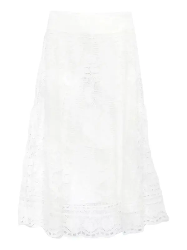 Farm Rio Broderie-anglaise Maxi Skirt - White