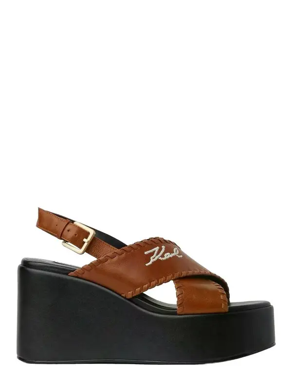 Karl Lagerfeld Wendy Whipstitch Sandals - Brown