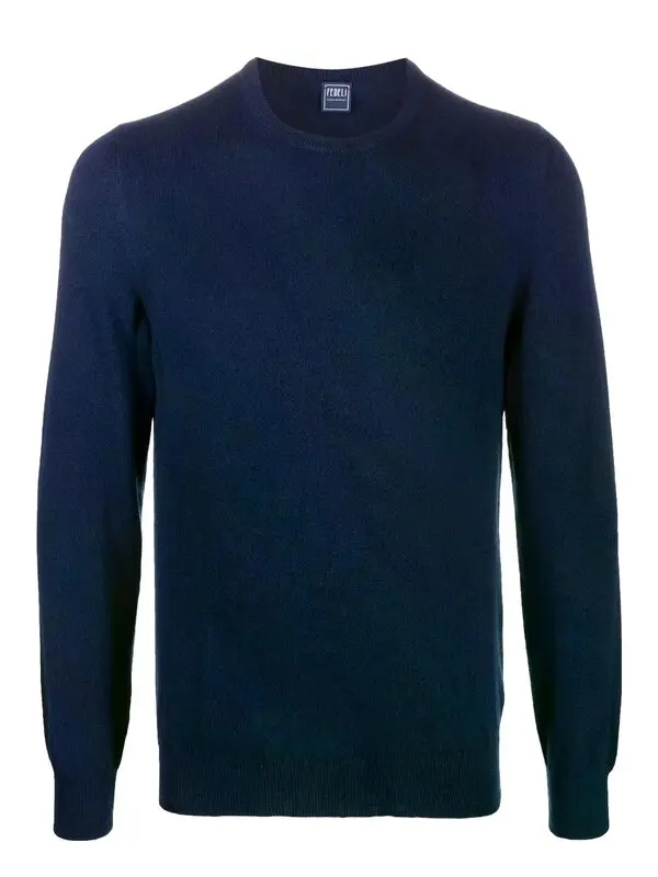 Fedeli Fine Knit Cashmere Jumper - Blue