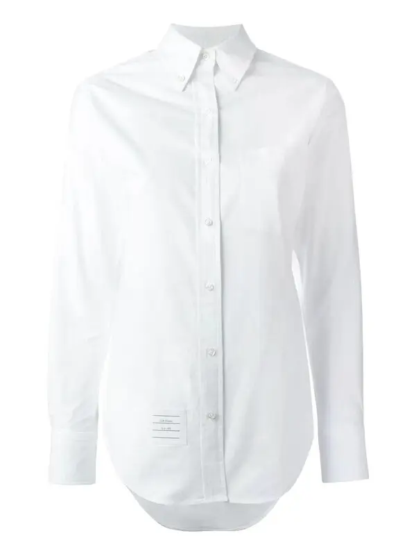 Thom Browne Classic Long Sleeve Oxford Shirt - White