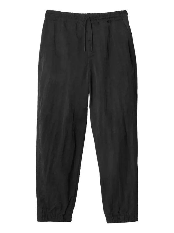 Burberry Crinkled-finish Straight-leg Trousers - Black