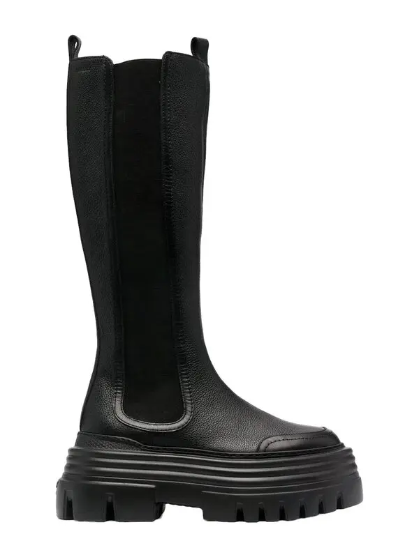 Bally Round-toe Leather Boots - Black