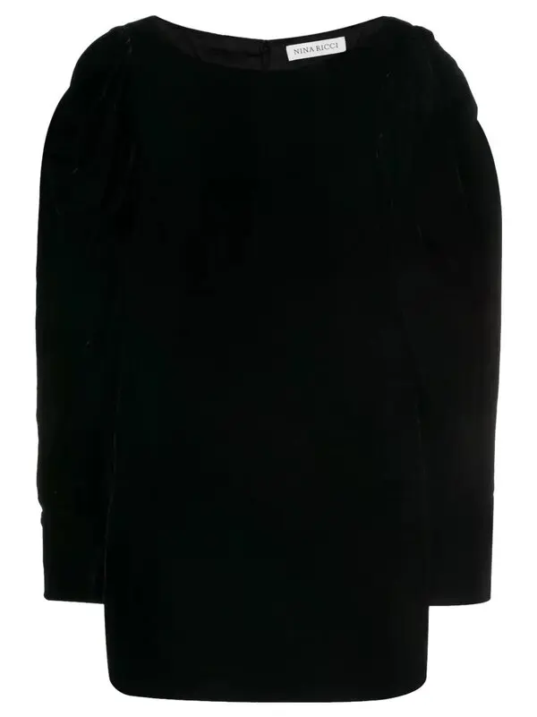 Nina Ricci Velvet Mini Dress - Black