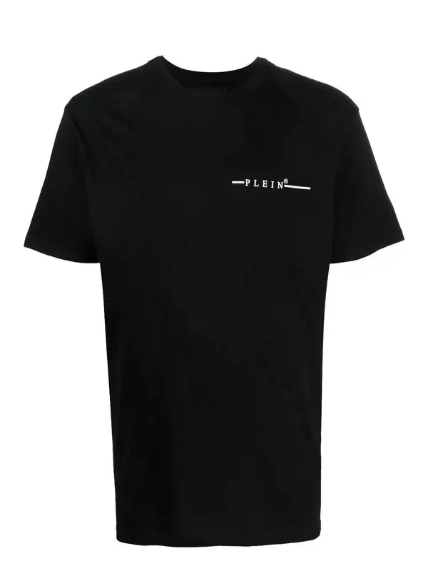 Philipp Plein Flocked Logo-print T-shirt - Black
