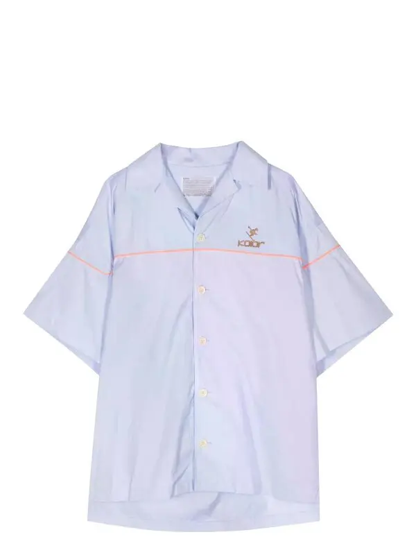 Kolor Logo-embroidered Cotton Shirt - Blue