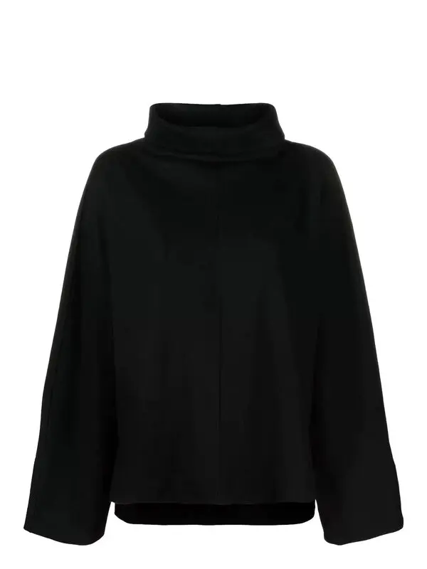 Issey Miyake Mock-neck Wide-sleeved Top - Black