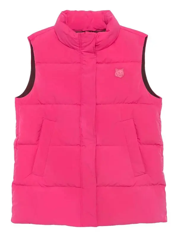 Maison Kitsuné Padded Gilet With Fox Head Patch - Pink