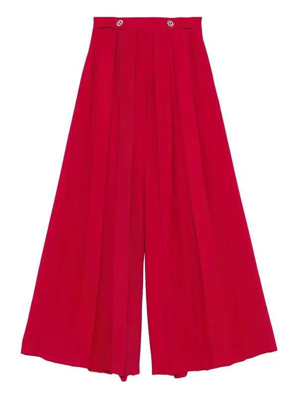 TWINSET Pleated Crepe Trousers - Red