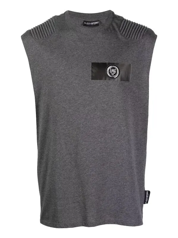 PLEIN SPORT Tiger-head Motif T-shirt - Grey