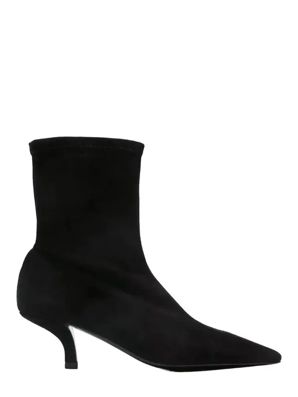 TOTEME 60mm Suede Sock Boots - Black
