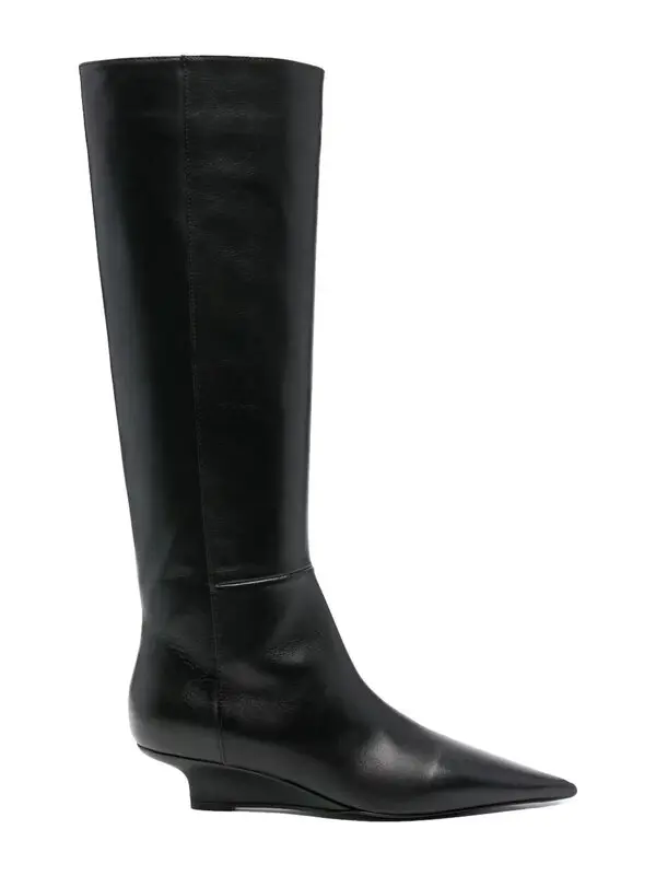 TOTEME 40mm Leather Knee Boots - Black