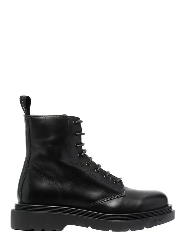 BUTTERO® Chunky Leather Lace-up Boots - Black