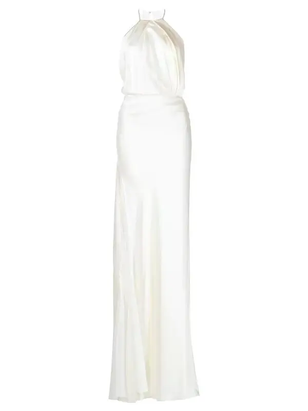 Michelle Mason Pleated-detail Silk Gown - White