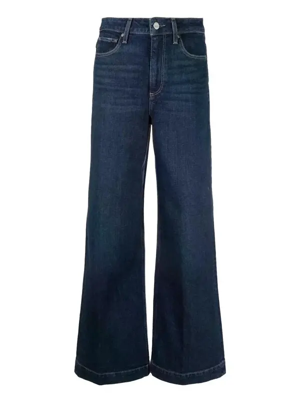 Paige Wide-leg Cropped Jeans - Blue