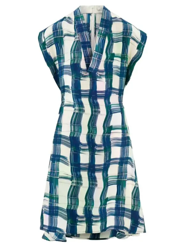 FERRAGAMO Tartan-checked Midi Dress - Blue