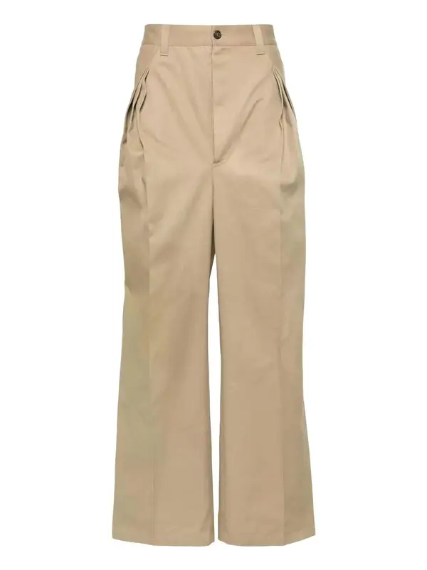 MAISON MARGIELA Four-stitch Pintuck Straight Trousers - Neutrals