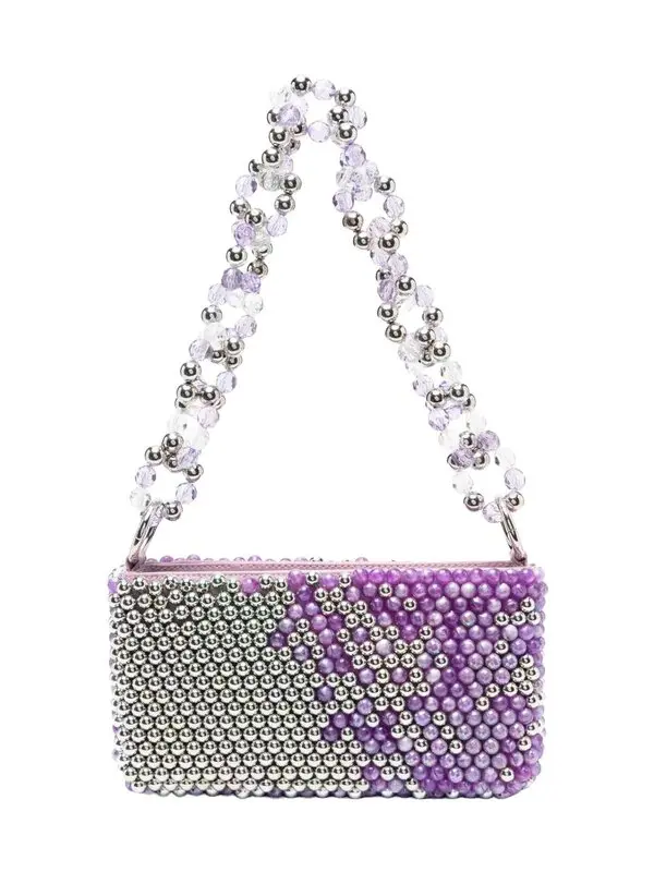 Germanier Bead-embellished Shoulder Bag - Silver