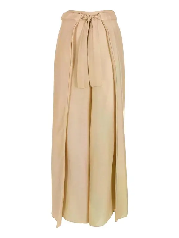 AMIR SLAMA Box-pleat Palazzo Pants - Neutrals