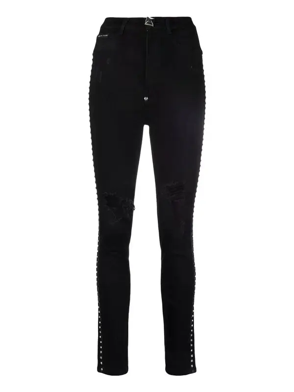 Philipp Plein Crystal-embellished Jeggings - Black
