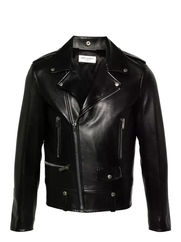 Saint Laurent Leather Biker Jacket - Black