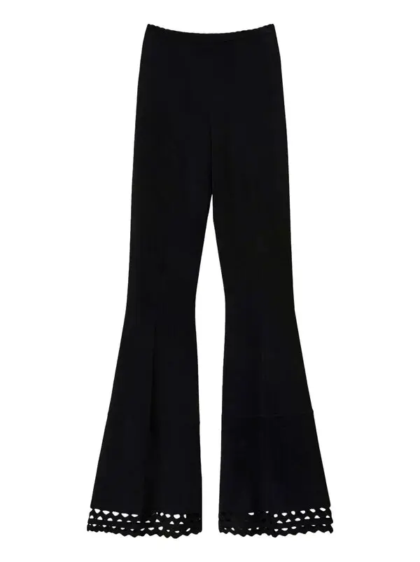 TWINSET Geometric-pattern Flared Trousers - Black