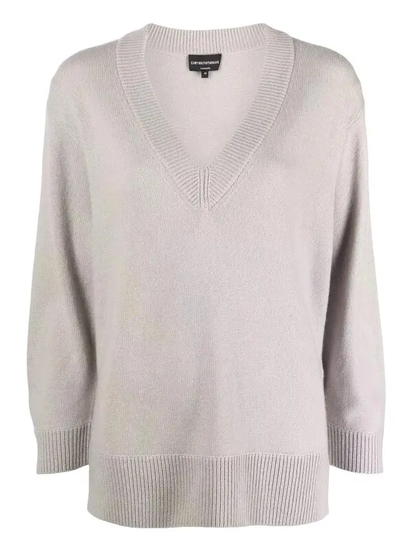 Emporio Armani V-neck Cashmere Jumper - Neutrals