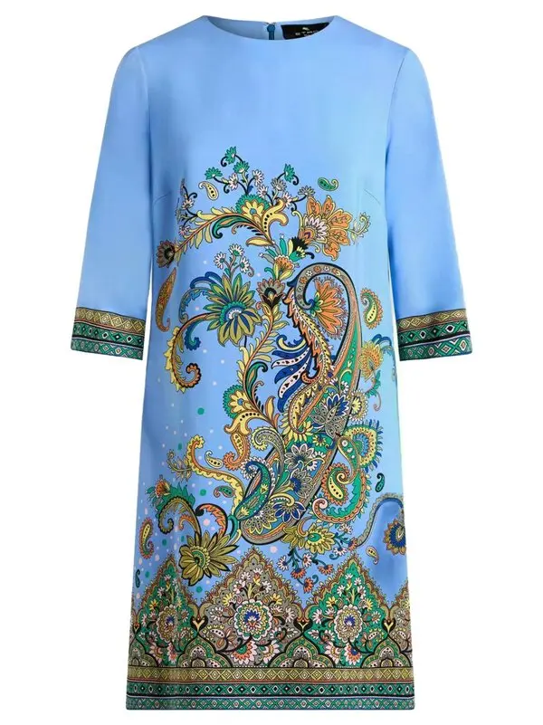 Etro Floral Paisley Print Dress - Blue