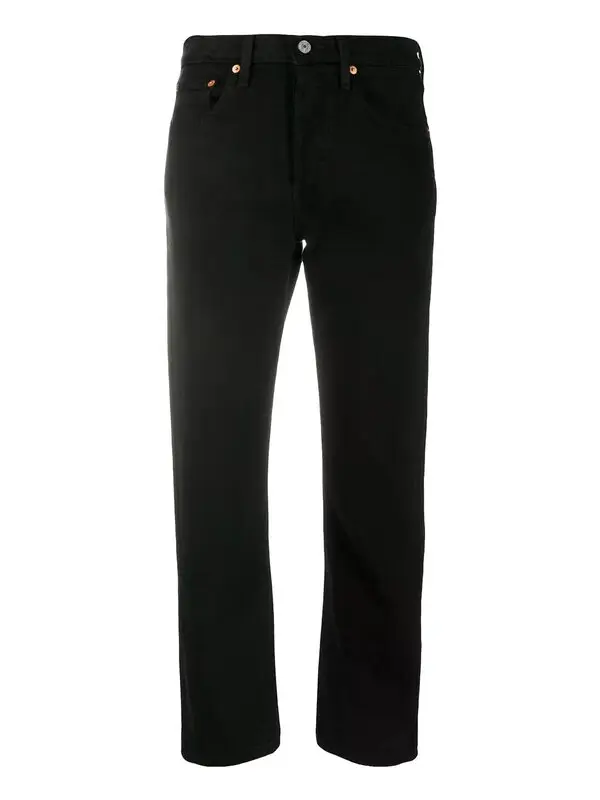 LEVI'S Straight-leg Cropped Jeans - Black