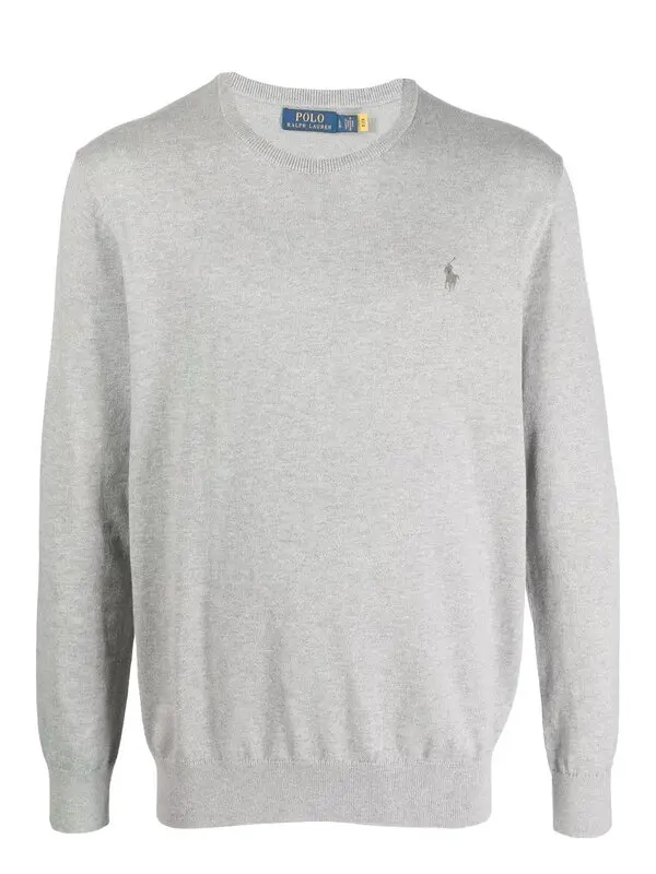 Polo Ralph Lauren Logo-embroidered Cotton-cashmere Jumper - Grey
