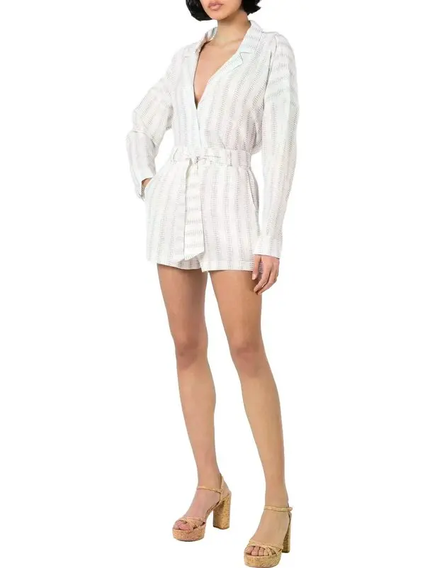 AMIR SLAMA Striped Notched-collar Shirt - White