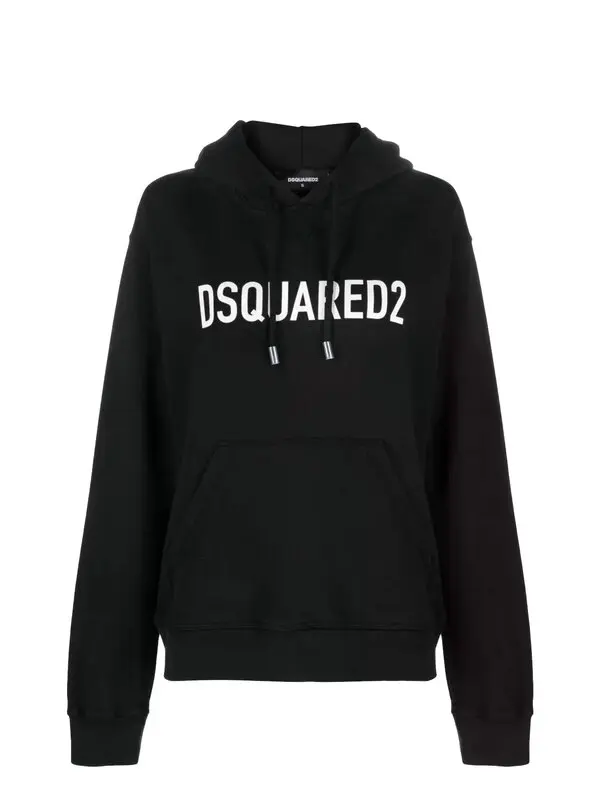 Dsquared2 Logo-print Cotton Hoodie - Black