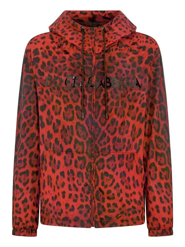Dolce & Gabbana Leopard-print Hooded Jacket - Red