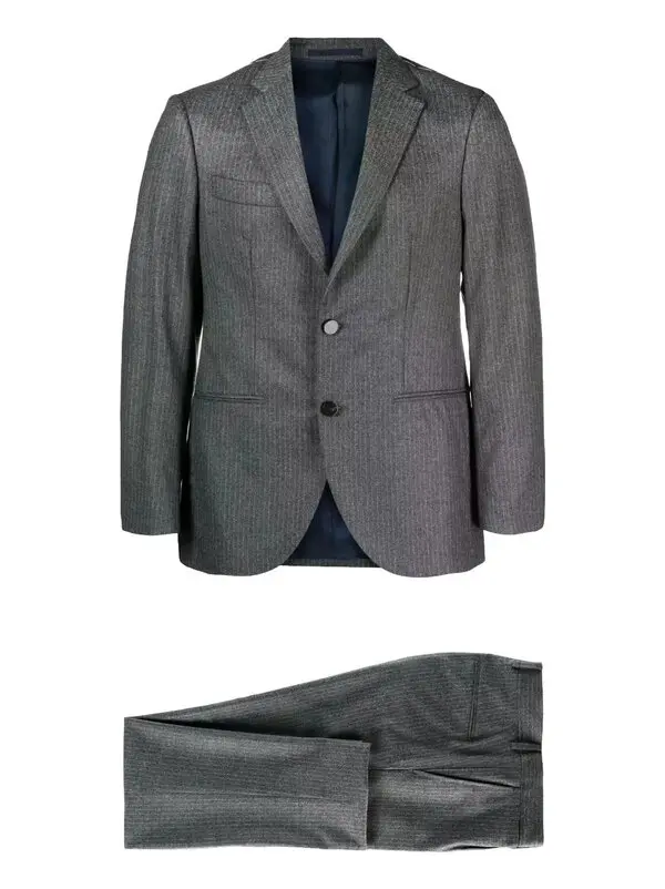 D4.0 Pinstripe-pattern Single-breasted Blazer - Grey