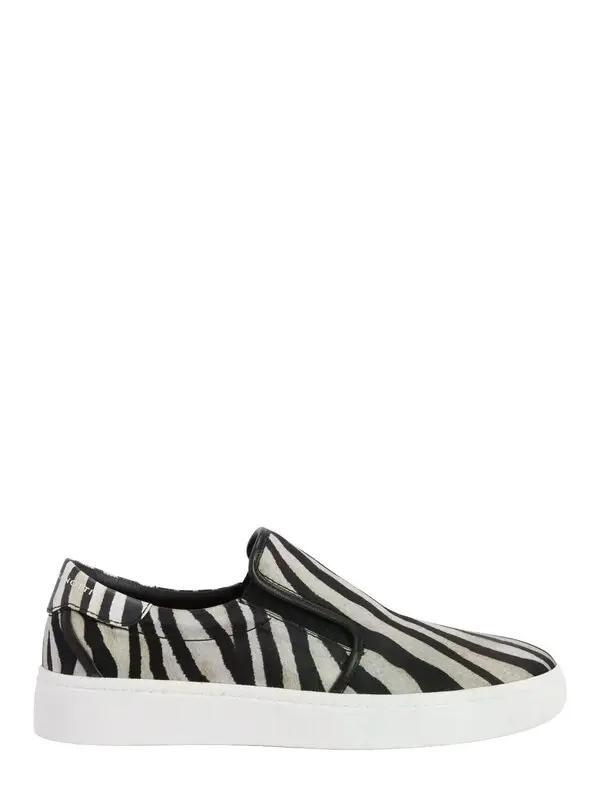GIUSEPPE ZANOTTI Zebra Print Slip-on Sneakers - Black