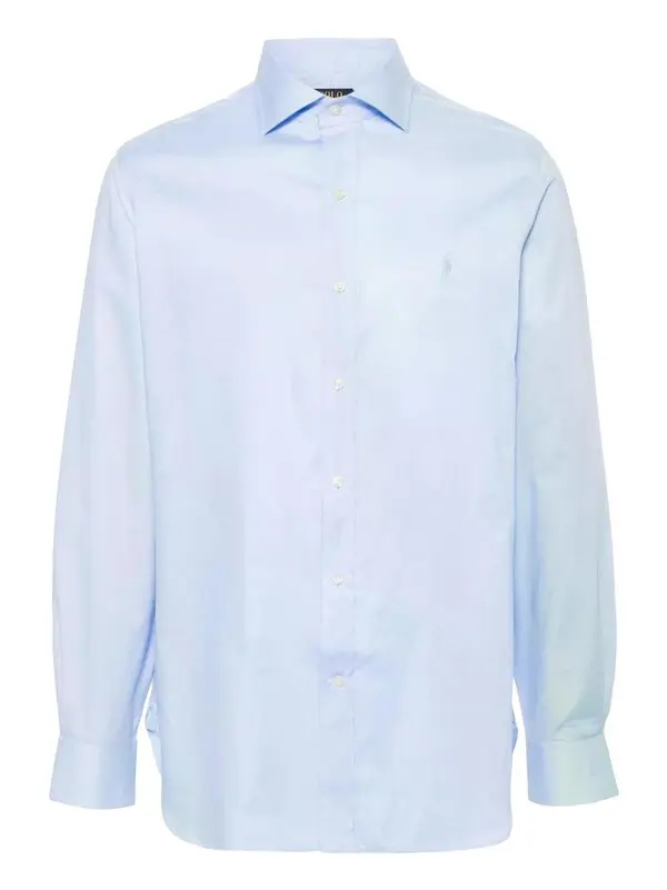 Polo Ralph Lauren Polo-pony-embroidery Cotton Shirt - Blue