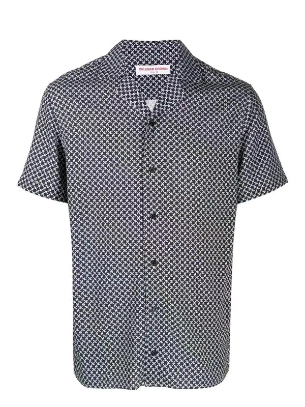 Orlebar Brown All-over Graphic-print Shirt - Blue
