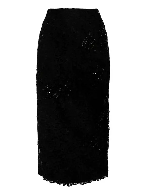 Carolina Herrera Lace-detailed Pencil Skirt - Black