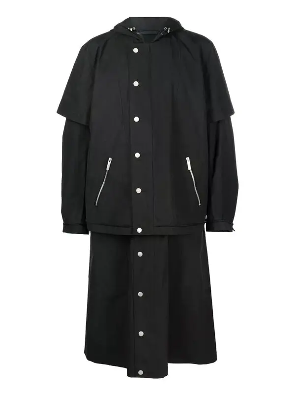 44 LABEL GROUP Single-breasted Trench Coat - Black