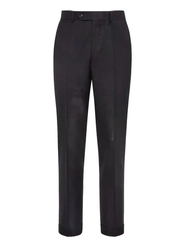 Brunello Cucinelli Tapered-leg Wool Trousers - Grey
