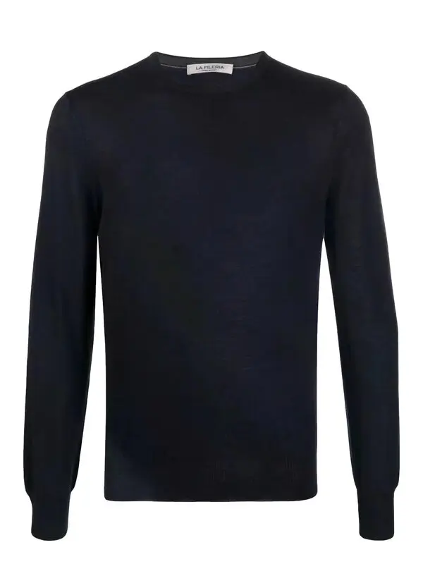 FILERIA Round-neck Virgin Wool Sweater - Blue