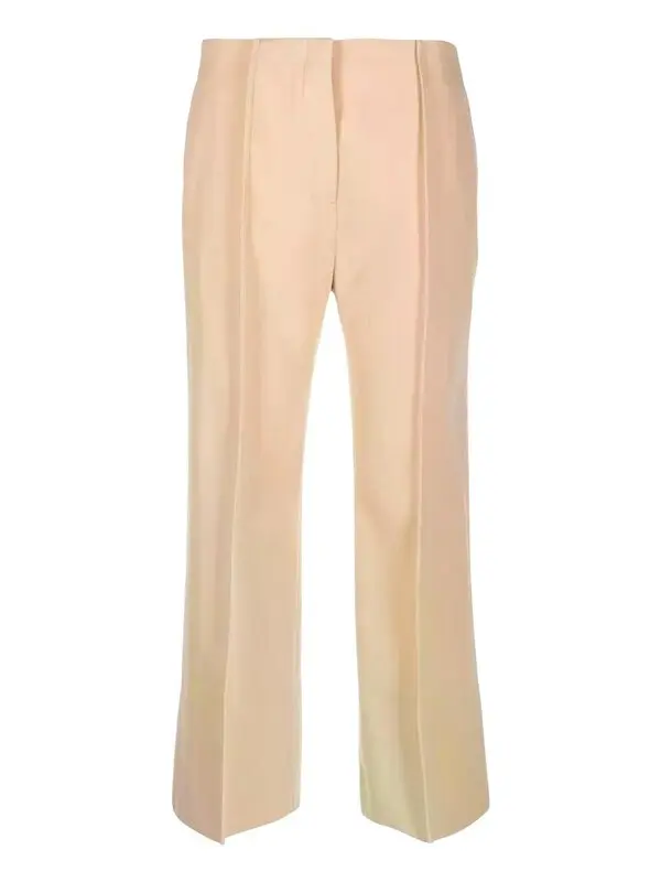 JIL SANDER Cropped Cotton Trousers - Neutrals