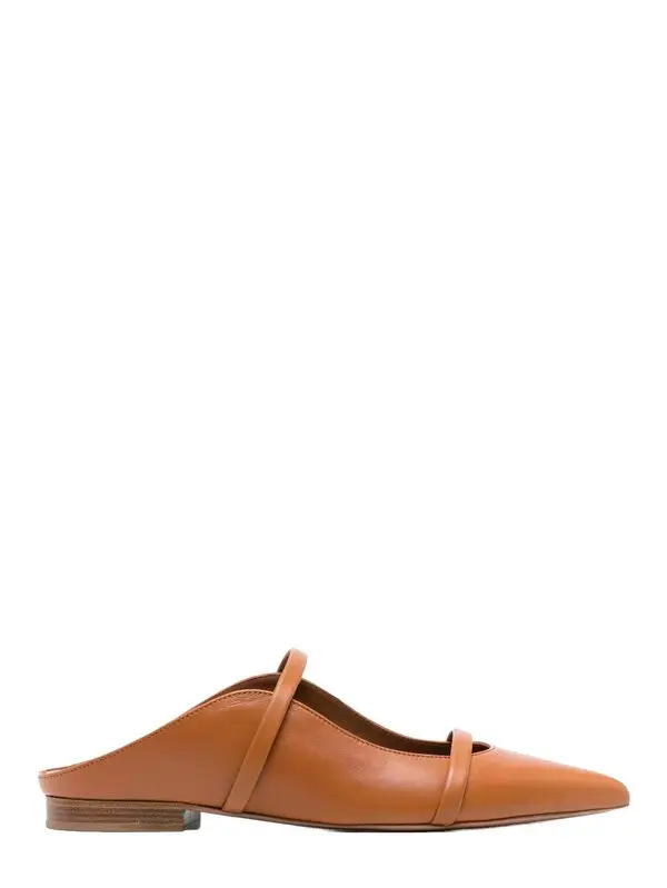 MALONE SOULIERS Maureen Double-strap Leather Flats - Brown