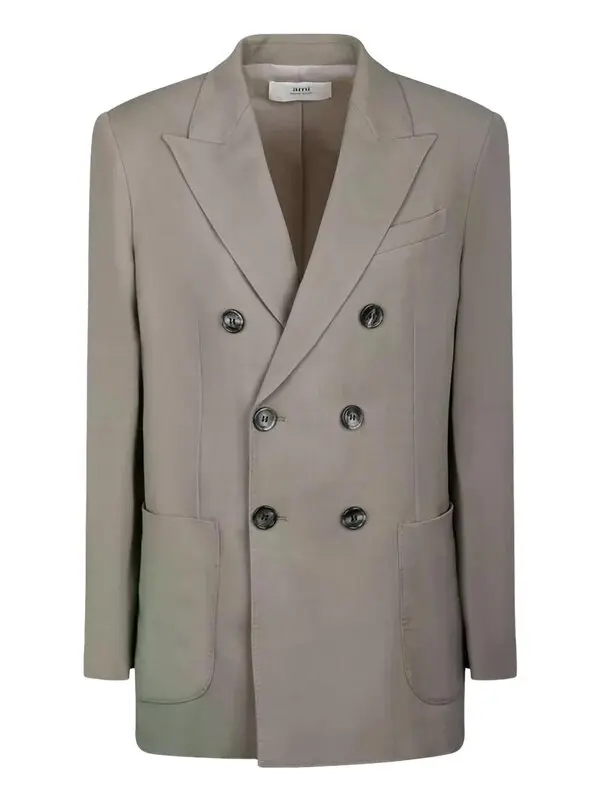 AMI Paris Double-breasted Blazer - Neutrals